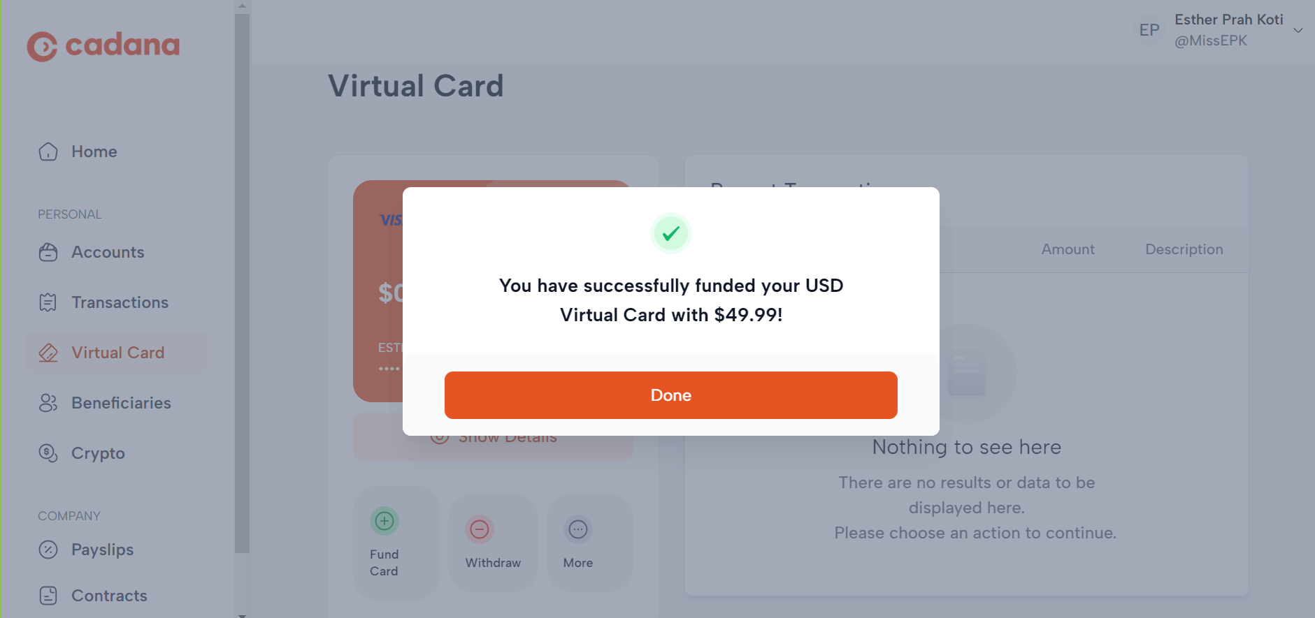 How to Fund your Cadanapay Virtual Card – Cadana